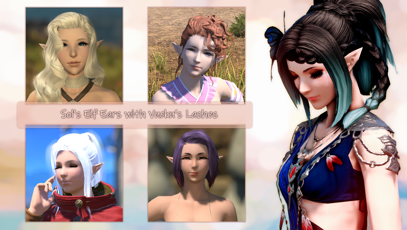 Sols Elf Ears With Vucku Lashes The Glamour Dresser Final Fantasy Xiv Mods And More
