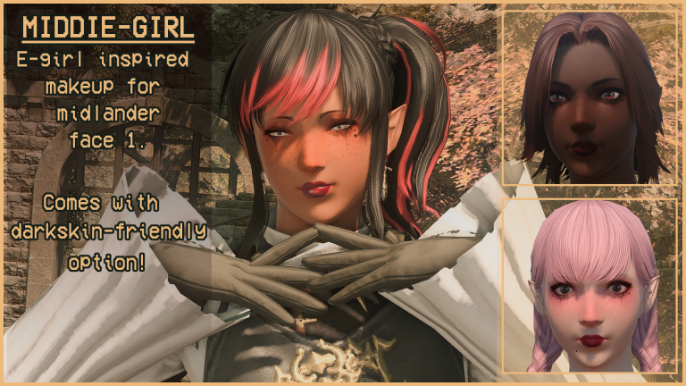 Middie-girl Makeup [Midlander Face 1] - The Glamour Dresser : Final ...
