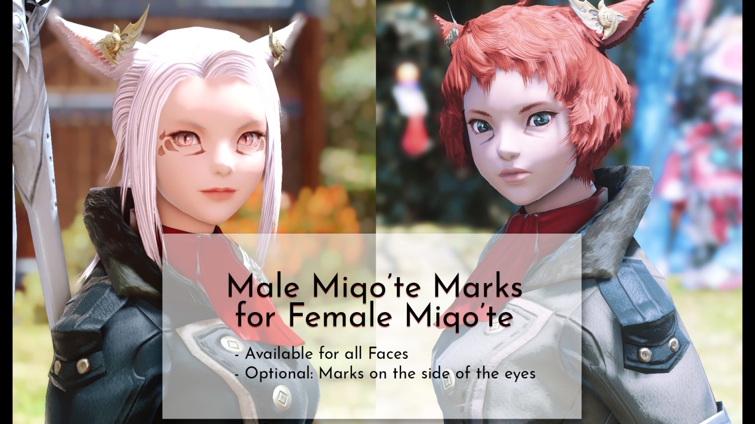 Male Miqo'te Marks for Female Miqo'te - The Glamour Dresser : Final Fantasy XIV Mods and More