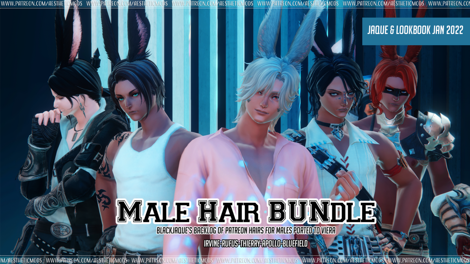 Male Hair BUNdle - The Glamour Dresser : Final Fantasy XIV Mods and More