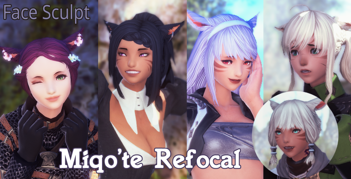 Miqo'te Refocal face sculpts - The Glamour Dresser : Final Fantasy XIV ...