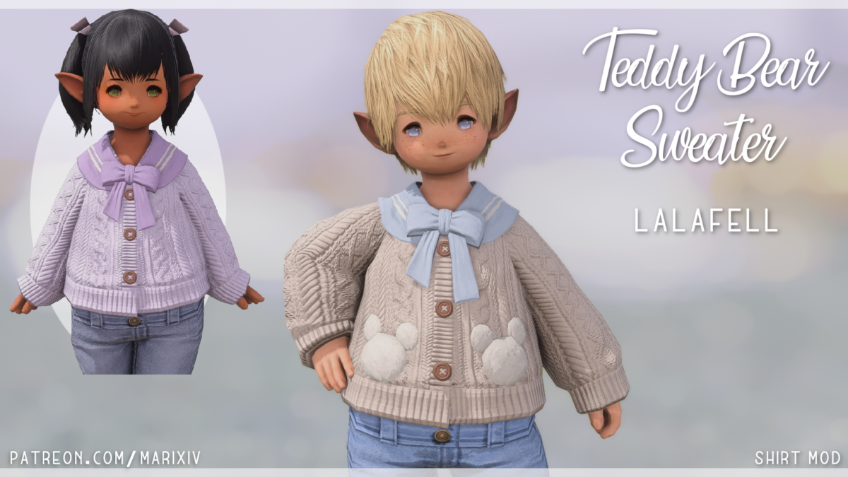 Teddy Bear Sweater - The Glamour Dresser : Final Fantasy XIV Mods and More