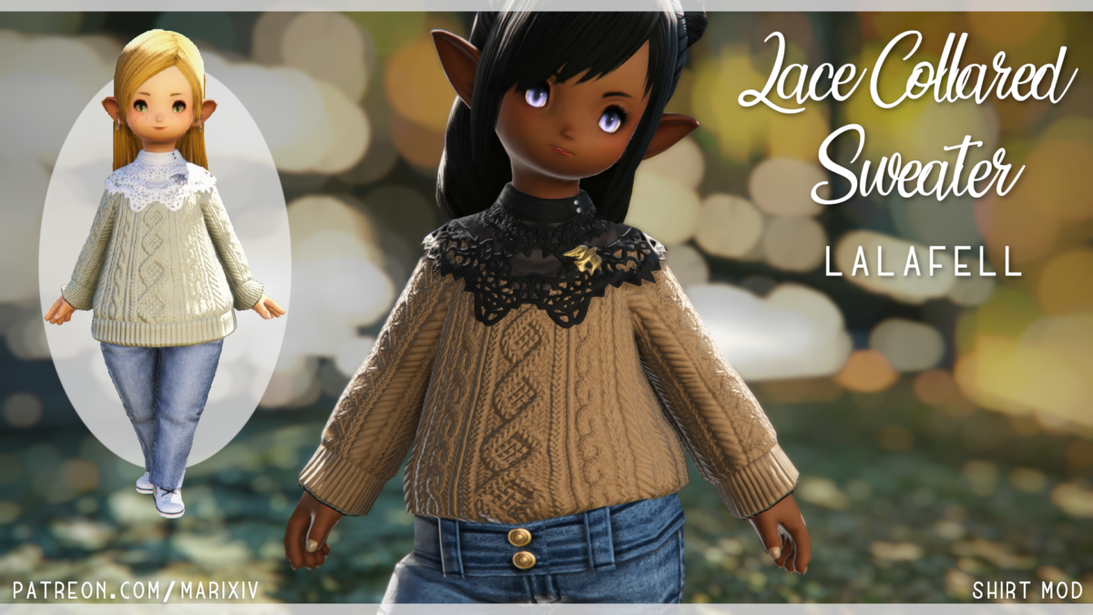Lace Collared Sweater - The Glamour Dresser : Final Fantasy XIV Mods ...