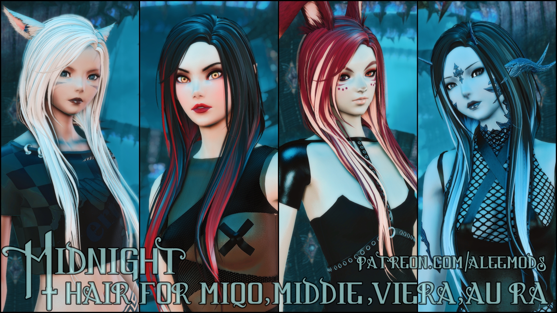 Midnight Hair - The Glamour Dresser : Final Fantasy XIV Mods and More
