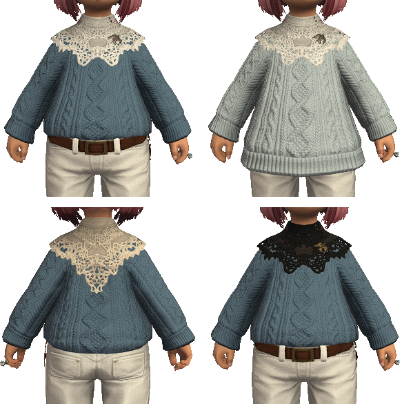 Lace Collared Sweater - The Glamour Dresser : Final Fantasy XIV Mods ...