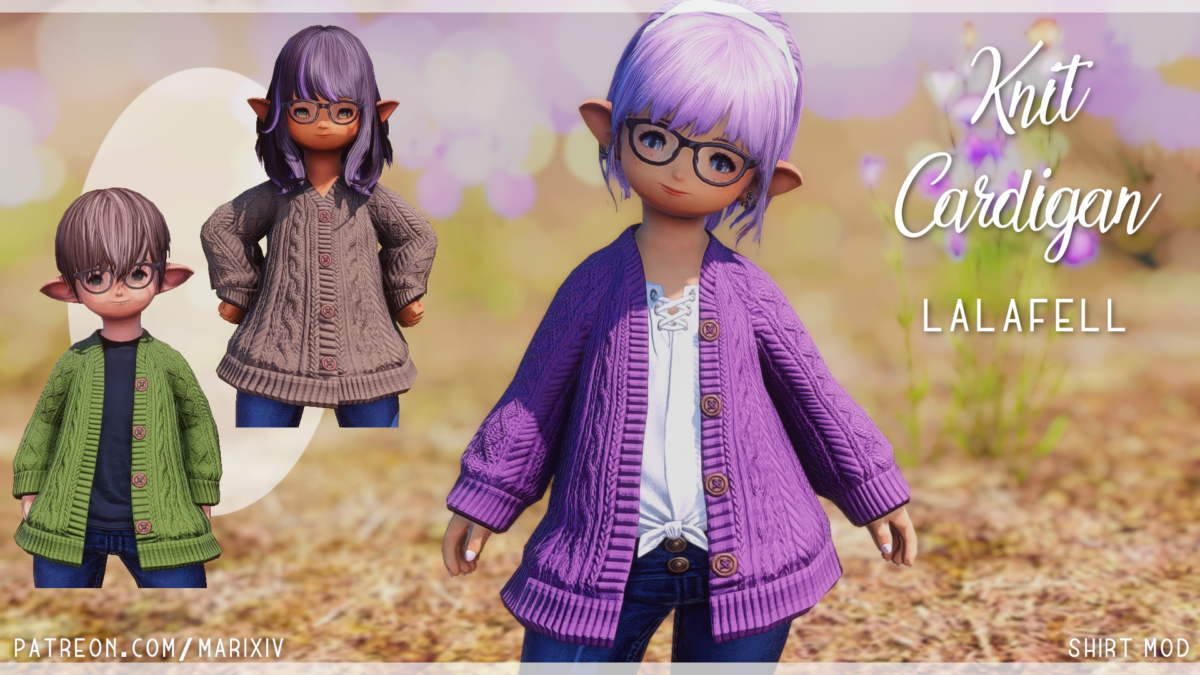 Knit Cardigan - The Glamour Dresser : Final Fantasy XIV Mods and More
