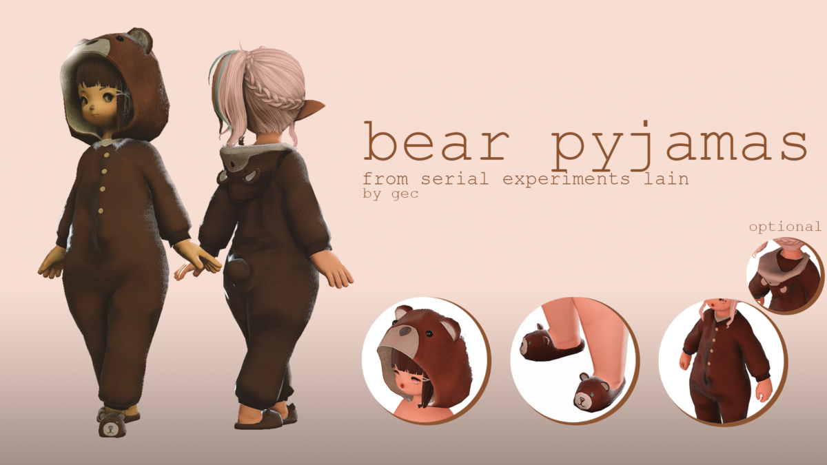 Lain's Bear Pyjamas - The Glamour Dresser : Final Fantasy XIV Mods and More