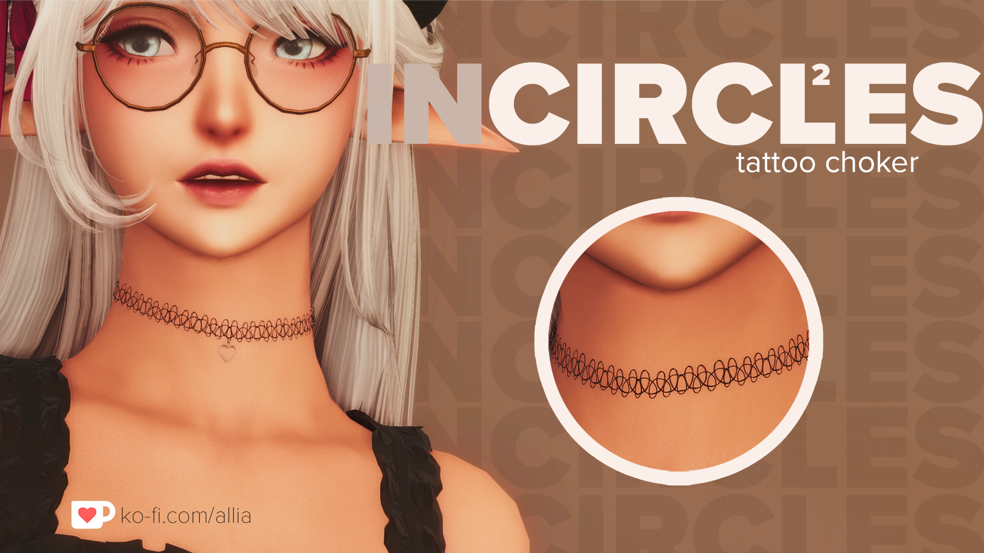 In Circles 2 - Tattoo Choker - The Glamour Dresser : Final Fantasy XIV Mods and More