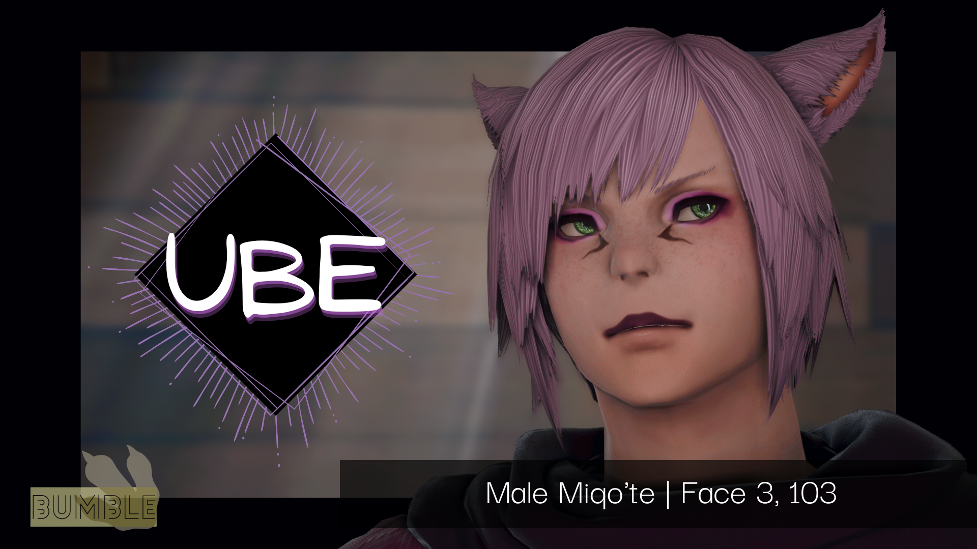 Ube - Male Miqo’te Makeup - The Glamour Dresser