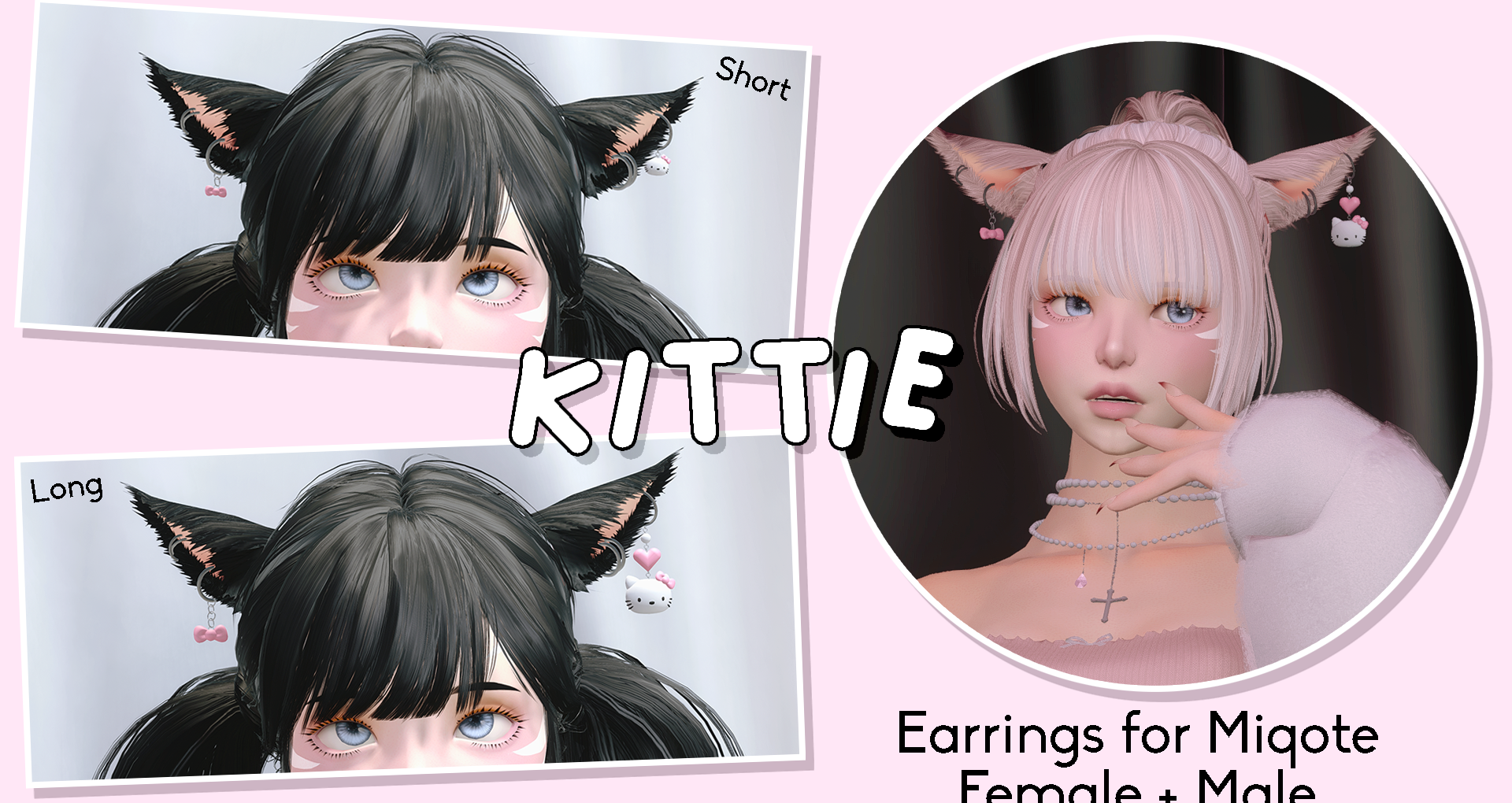 Kittie - Earrings - The Glamour Dresser : Final Fantasy XIV Mods and More
