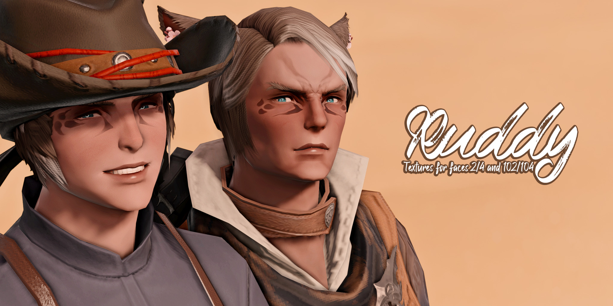 RUDDY - natural makeup/face texture for m miqo faces 2/4/102/104 - The ...