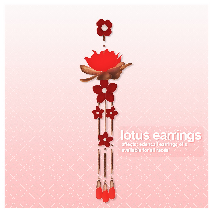 lotus earrings. - The Glamour Dresser : Final Fantasy XIV Mods and More