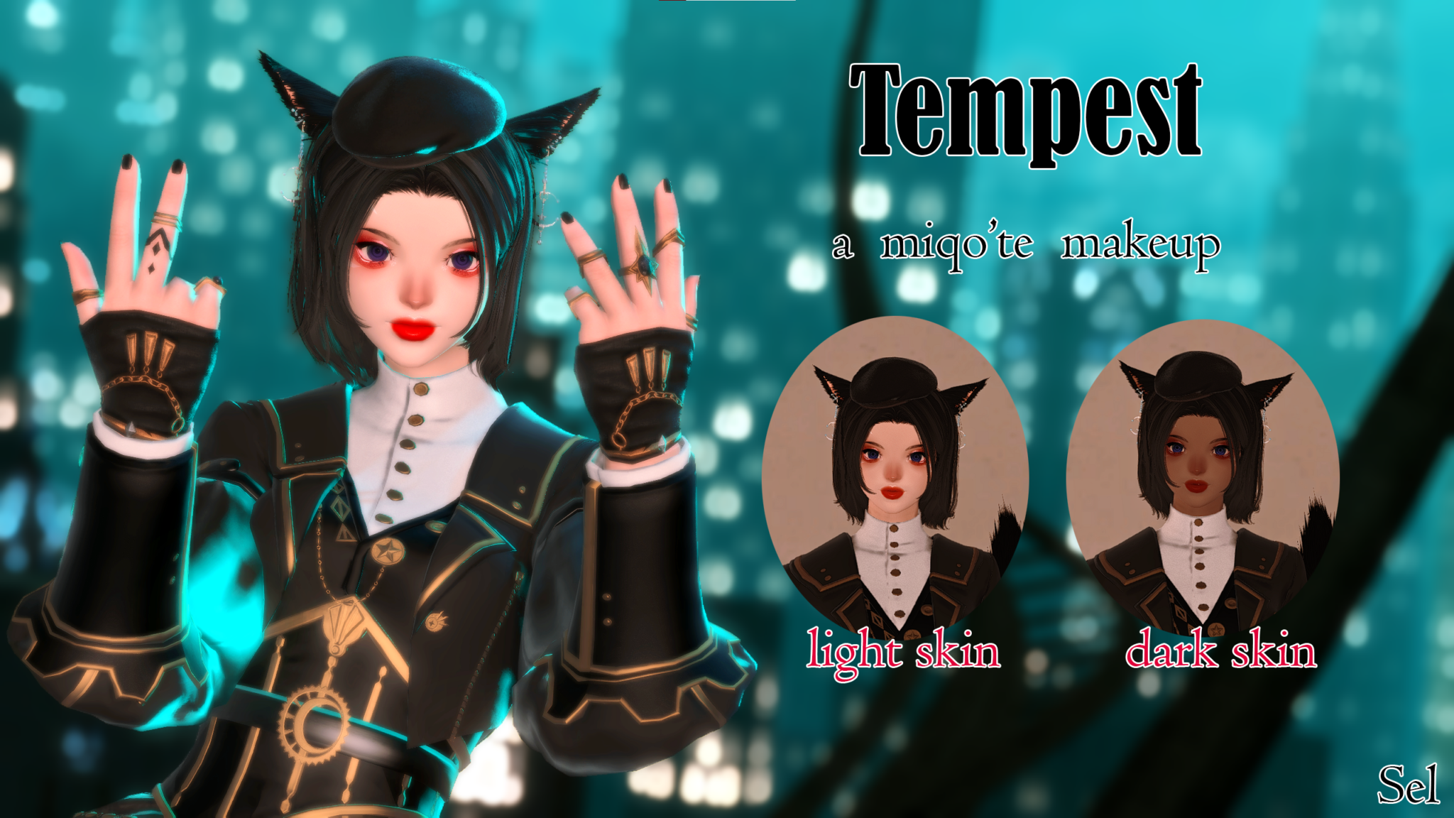 Tempest - Female Miqo'te Makeup for all faces - The Glamour Dresser ...