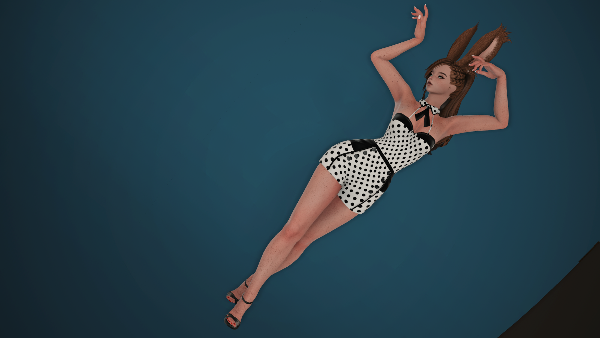 Golden Gal, retro romper set with heels - The Glamour Dresser : Final Fantasy XIV Mods and More