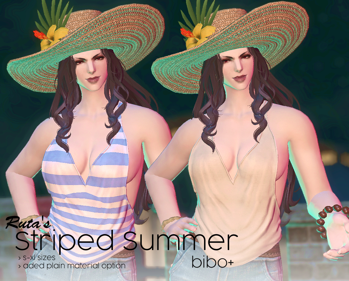 Striped Summer for Bibo+ - The Glamour Dresser : Final Fantasy XIV Mods and More