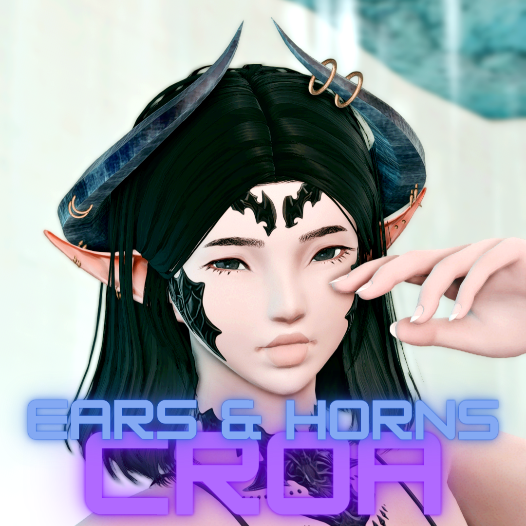 Croa - Ears & Horns (F AuRa) - The Glamour Dresser : Final Fantasy XIV Mods and More
