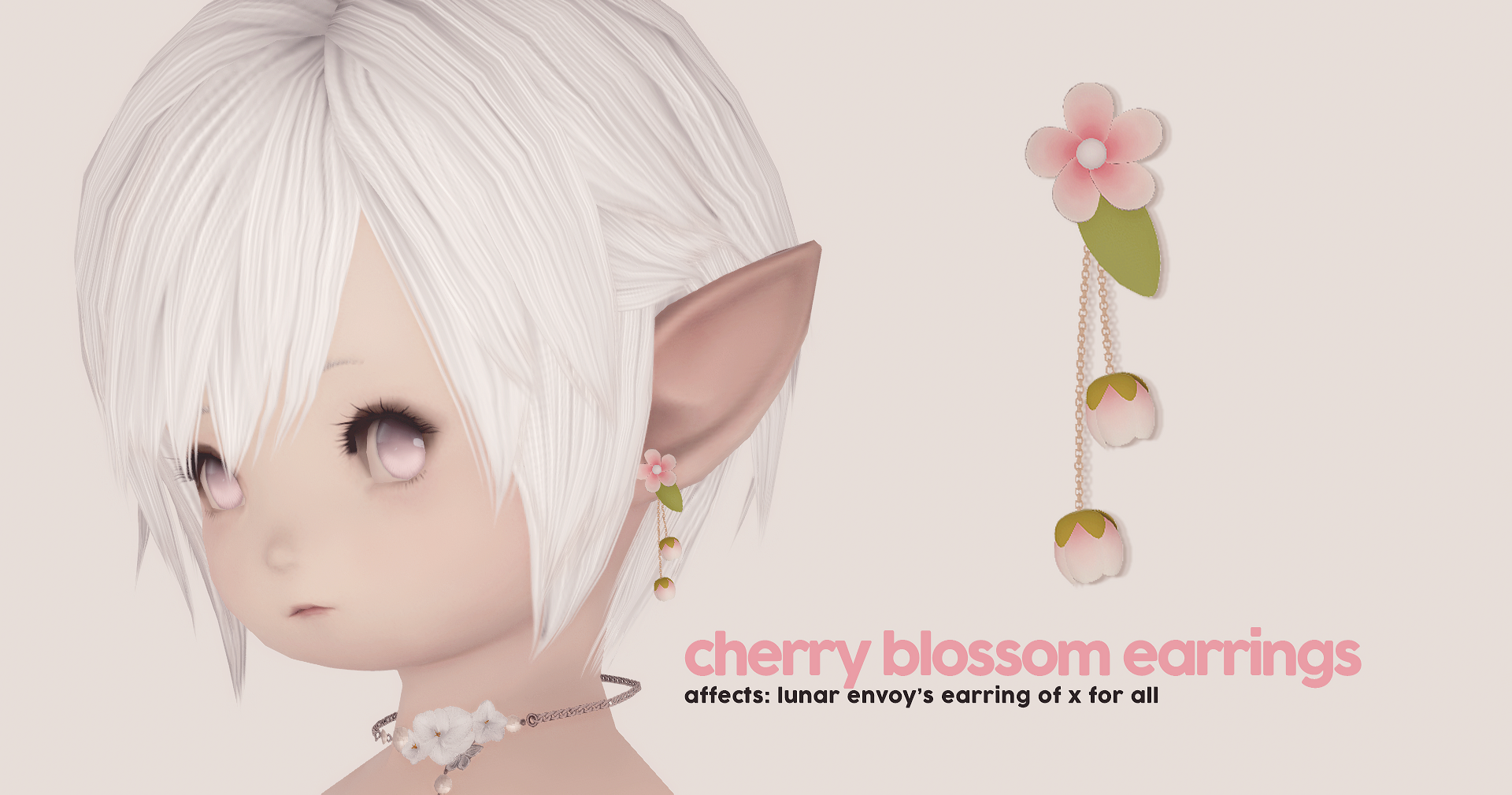 cherry blossom earrings. - The Glamour Dresser : Final Fantasy XIV Mods ...