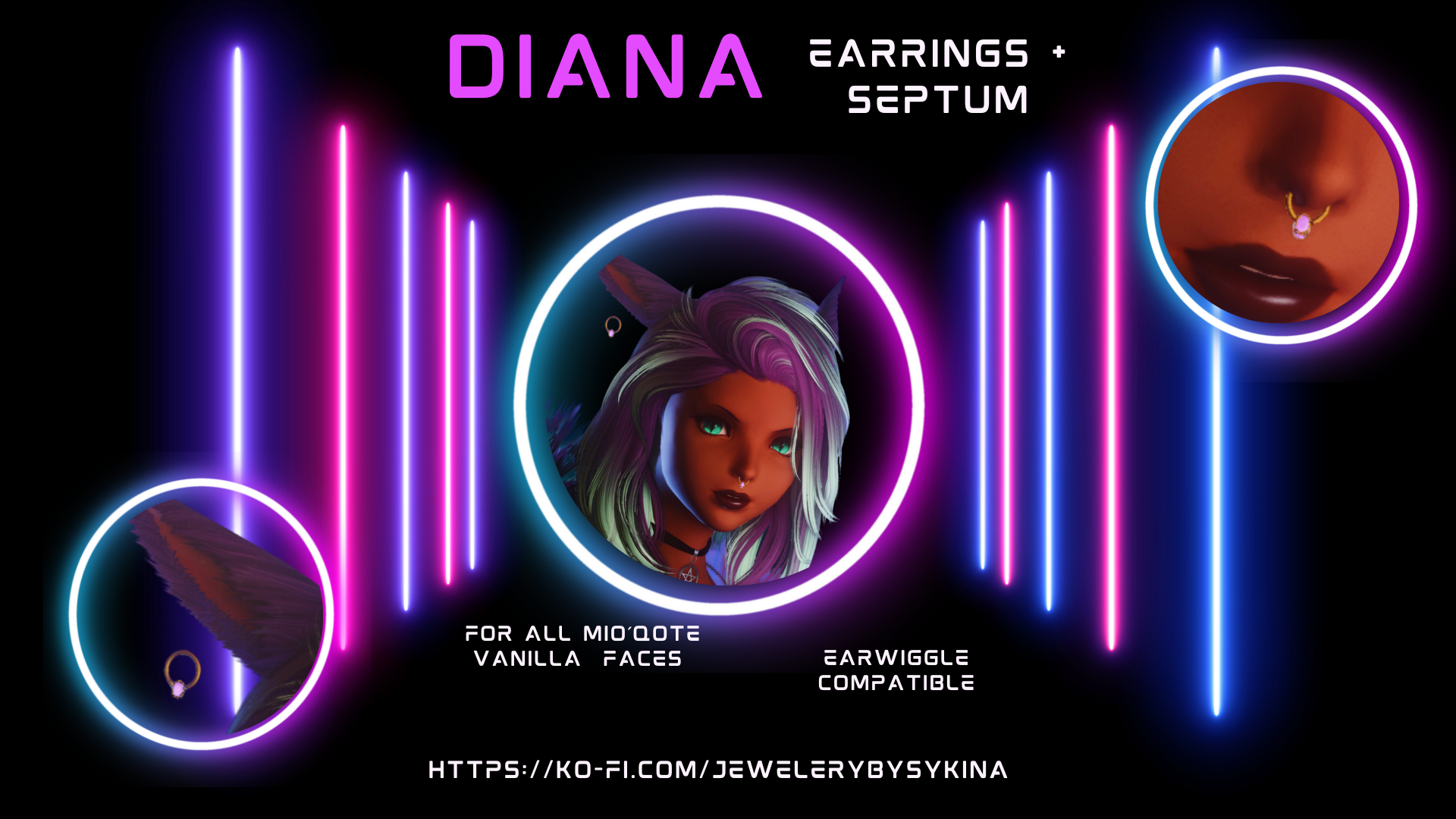 Diana, Earrings and Septum - The Glamour Dresser : Final Fantasy XIV ...