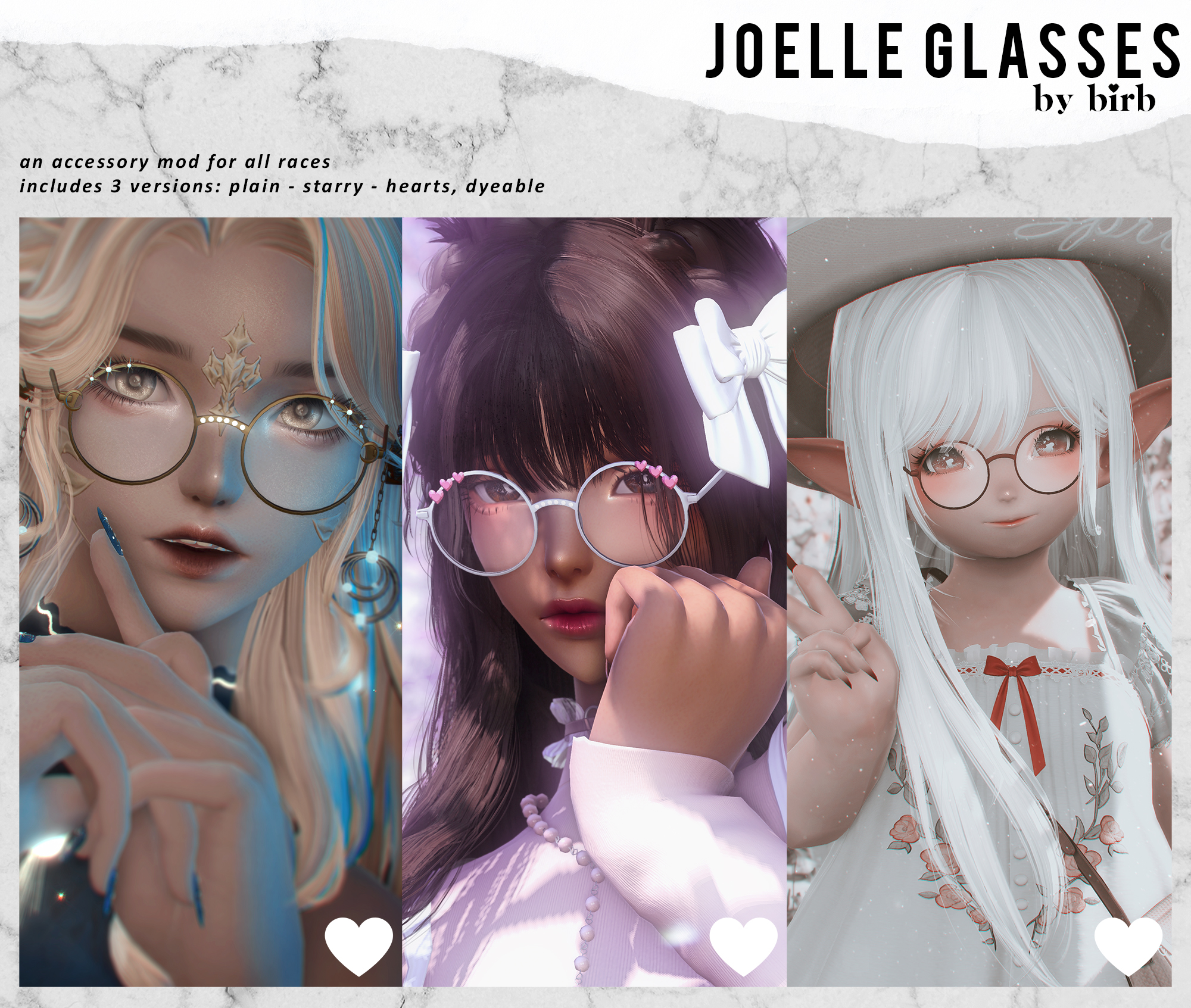[Birb] Joelle Glasses - The Glamour Dresser : Final Fantasy XIV Mods ...