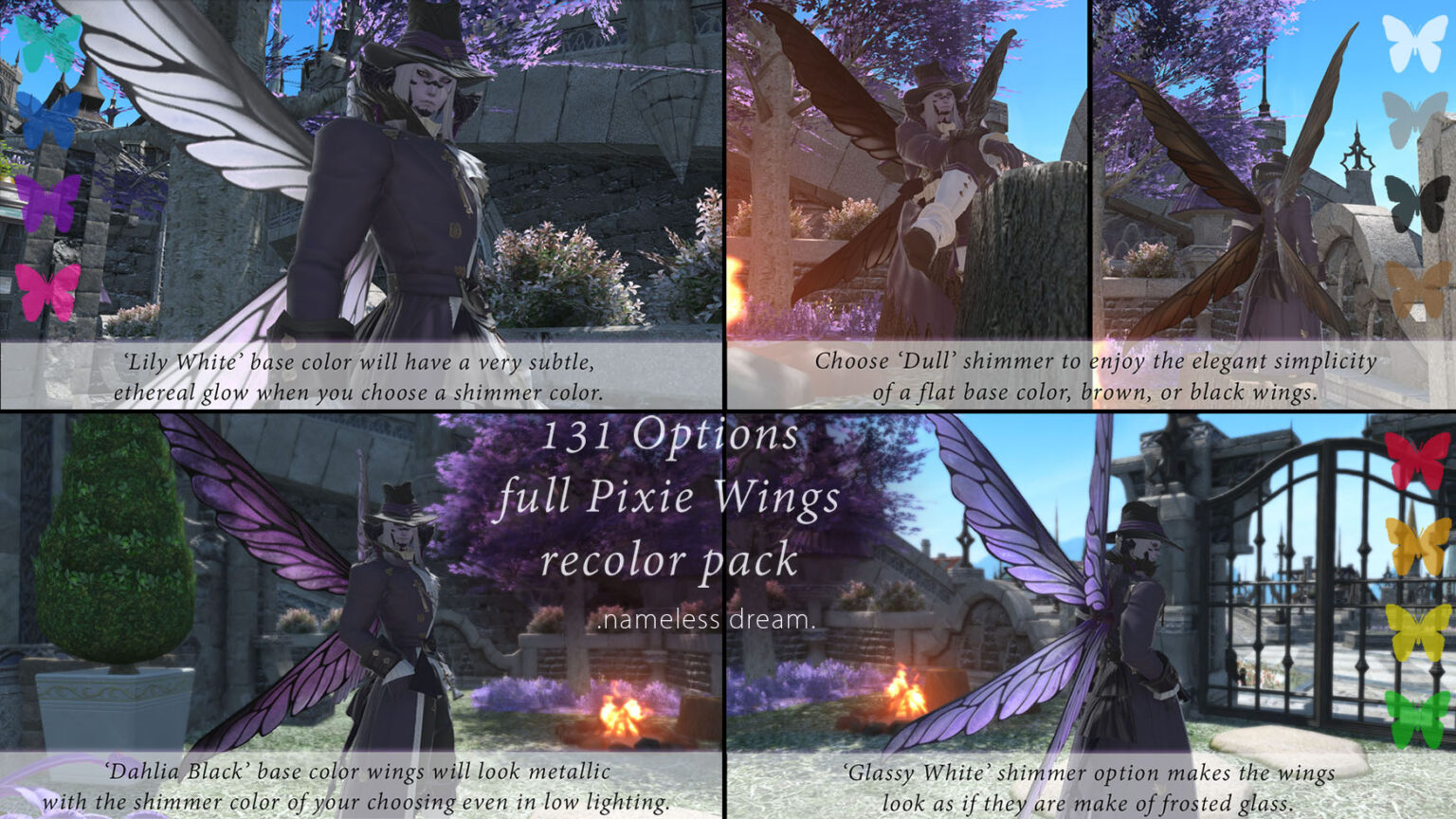Pixie Wings Mix & Match recolors - The Glamour Dresser : Final Fantasy XIV Mods and More