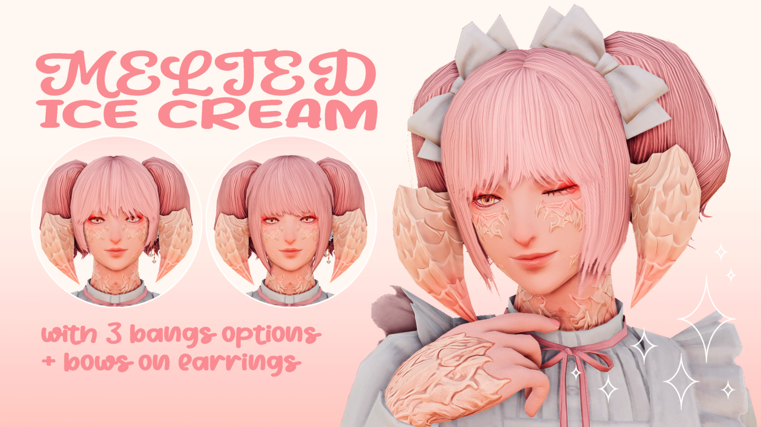 Melted Ice Cream (Mashup Hair for F!Au Ra) - The Glamour Dresser