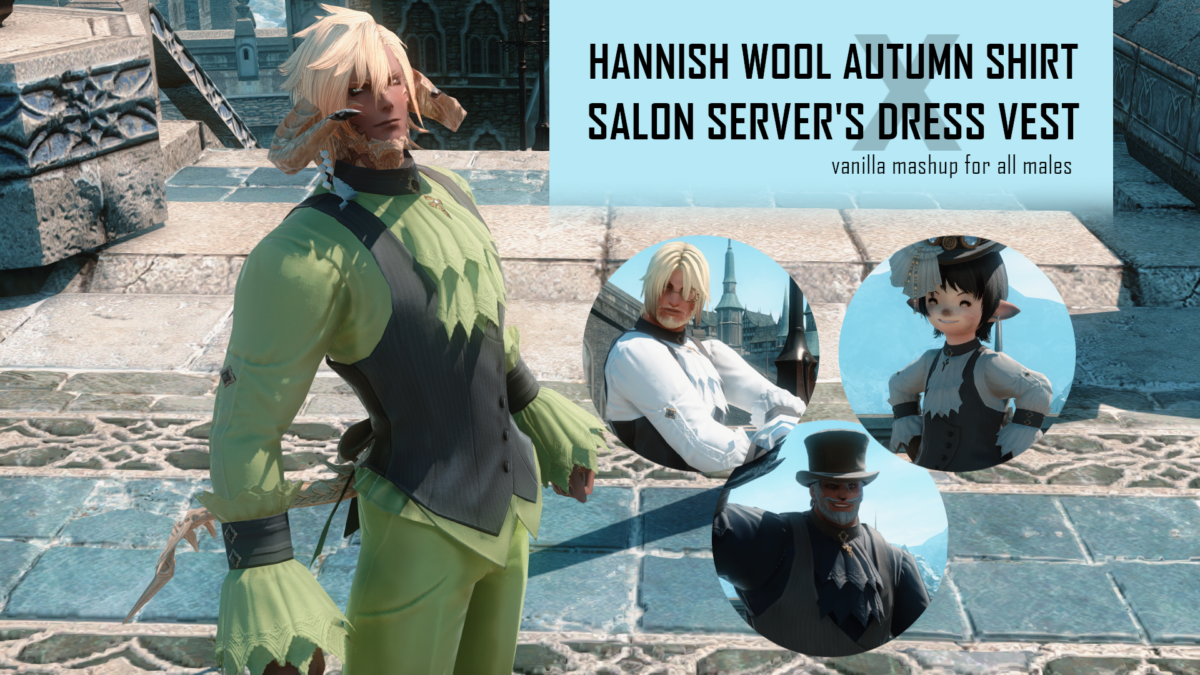 Hannish Salon Server Vest [male model only] - The Glamour Dresser : Final Fantasy XIV Mods and More