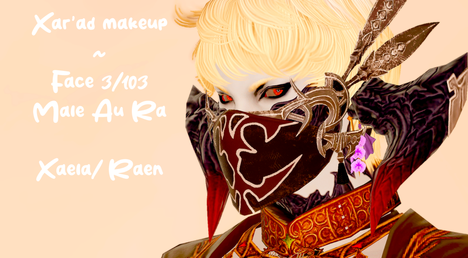 [X_D] Xar'ad makeup (Face 3/103 Male Au Ra) - The Glamour Dresser ...