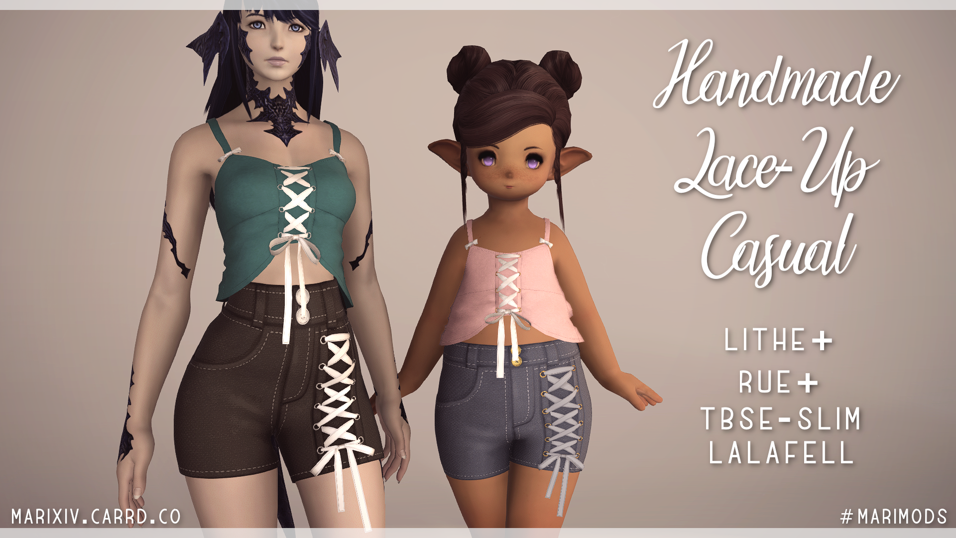 Handmade Lace-Up Casual - The Glamour Dresser : Final Fantasy XIV Mods ...