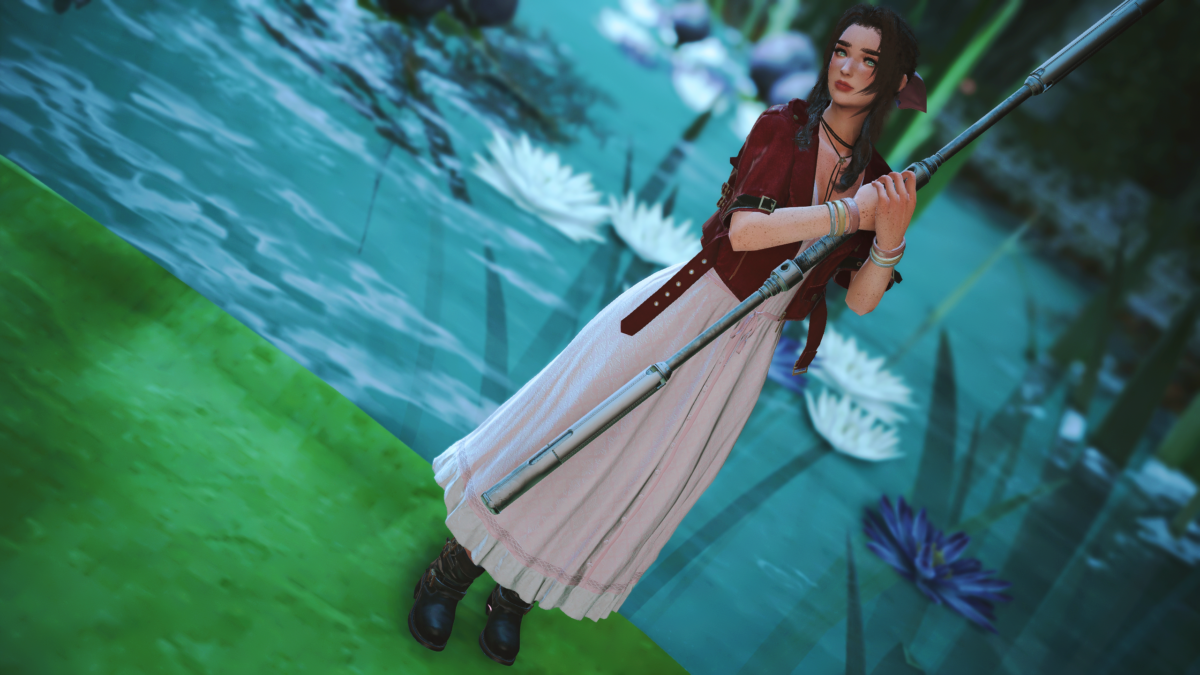 Healing Wind..., FF7R Aerith attire+ weapon - The Glamour Dresser ...