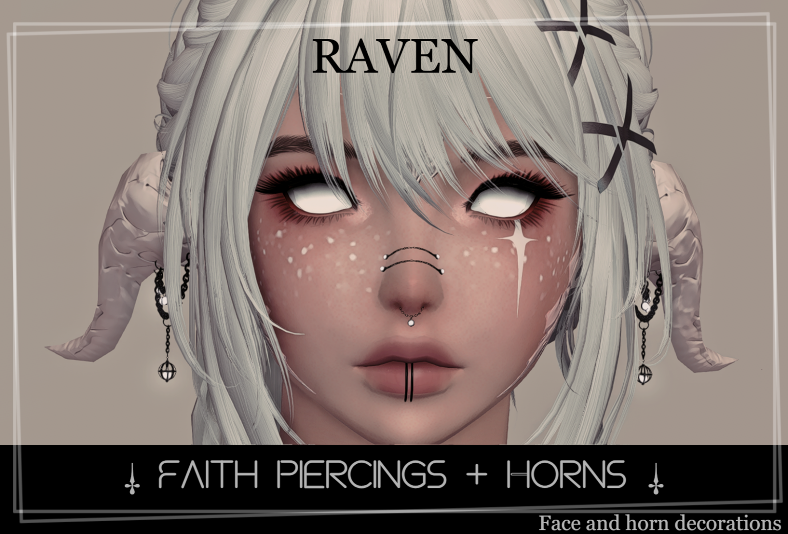 Faith piercings + horns decorations - The Glamour Dresser
