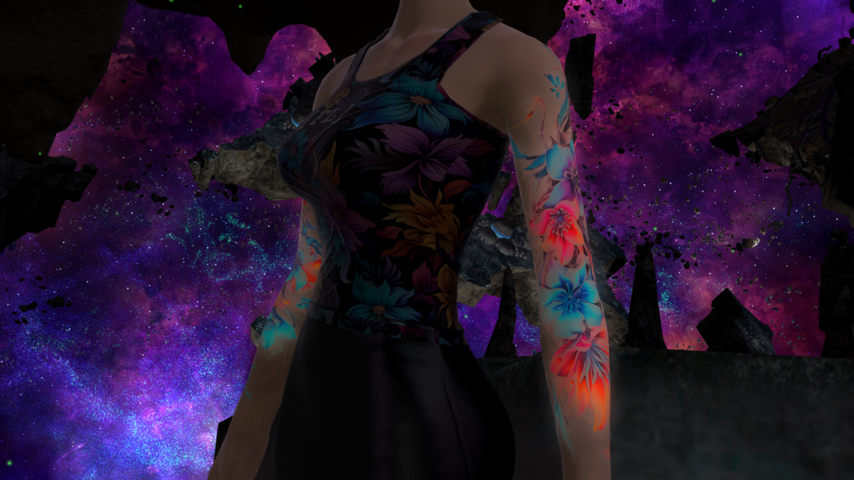 [FL] Neon Flowers - Glow Tattoo for Bibo - The Glamour Dresser : Final ...
