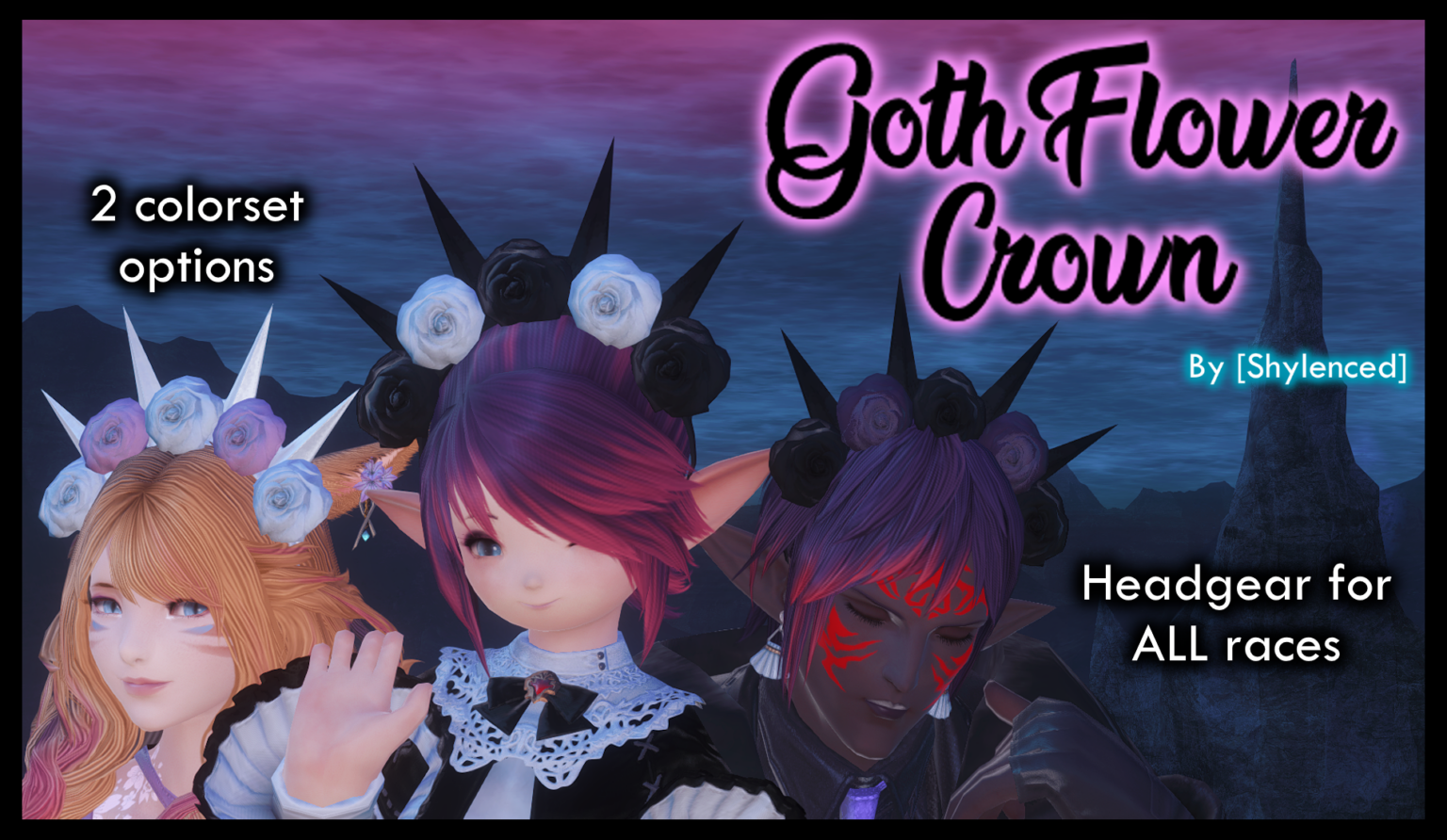 Goth Flower Crown - The Glamour Dresser : Final Fantasy XIV Mods and More