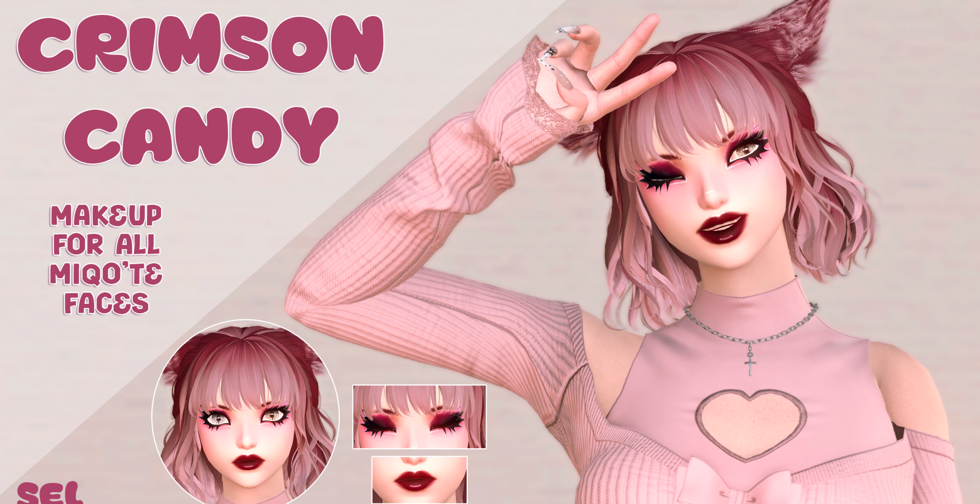 Crimson Candy - Female Miqo'te Makeup - The Glamour Dresser : Final ...
