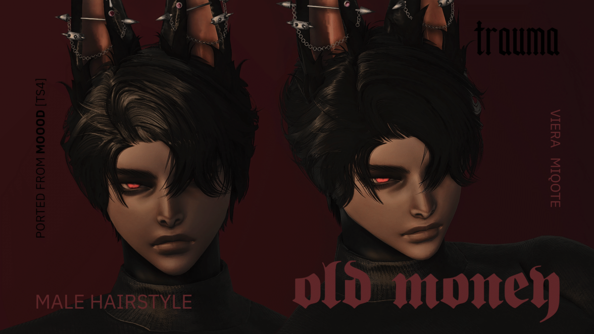 Old Money [TS4 Port Male Hairstyle for Viera & Miqote] - The Glamour ...
