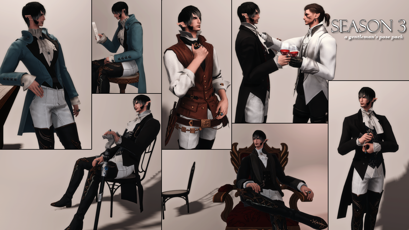 SEASON 3: A Gentleman's Pose Pack - The Glamour Dresser : Final Fantasy ...