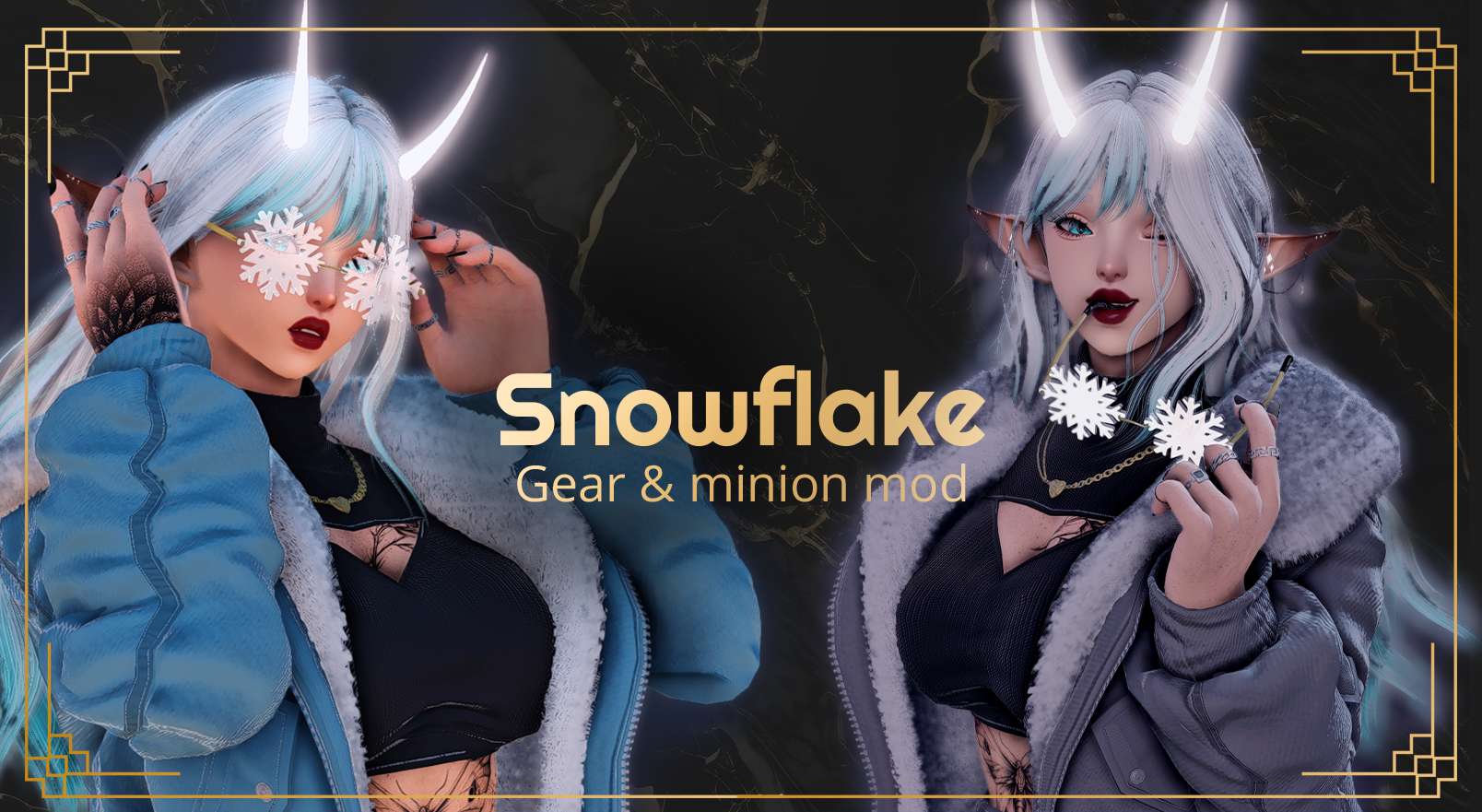[Nixire] - Snowflake Glasses - The Glamour Dresser : Final Fantasy XIV Mods and More