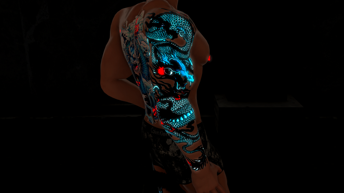 dragon glow blue tattoo - The Glamour Dresser : Final Fantasy XIV Mods ...