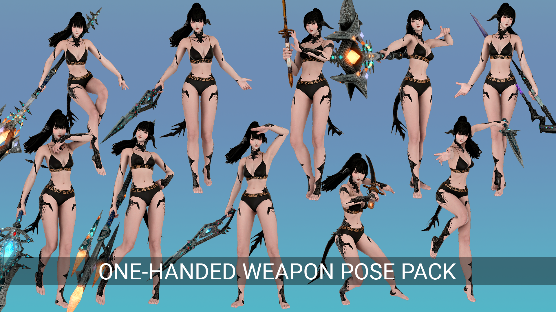[Amane] One-Handed Weapon Pose Pack - The Glamour Dresser : Final Fantasy XIV Mods and More