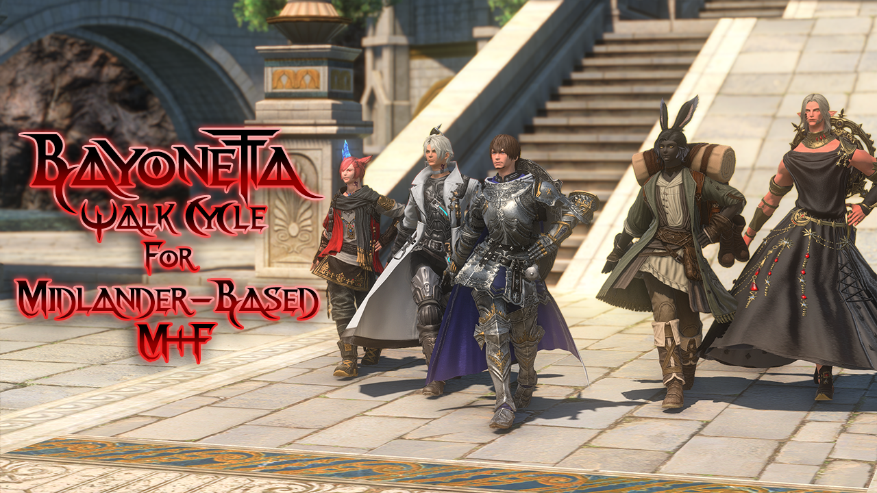 Bayonetta's Walk Cycle - The Glamour Dresser : Final Fantasy XIV Mods ...