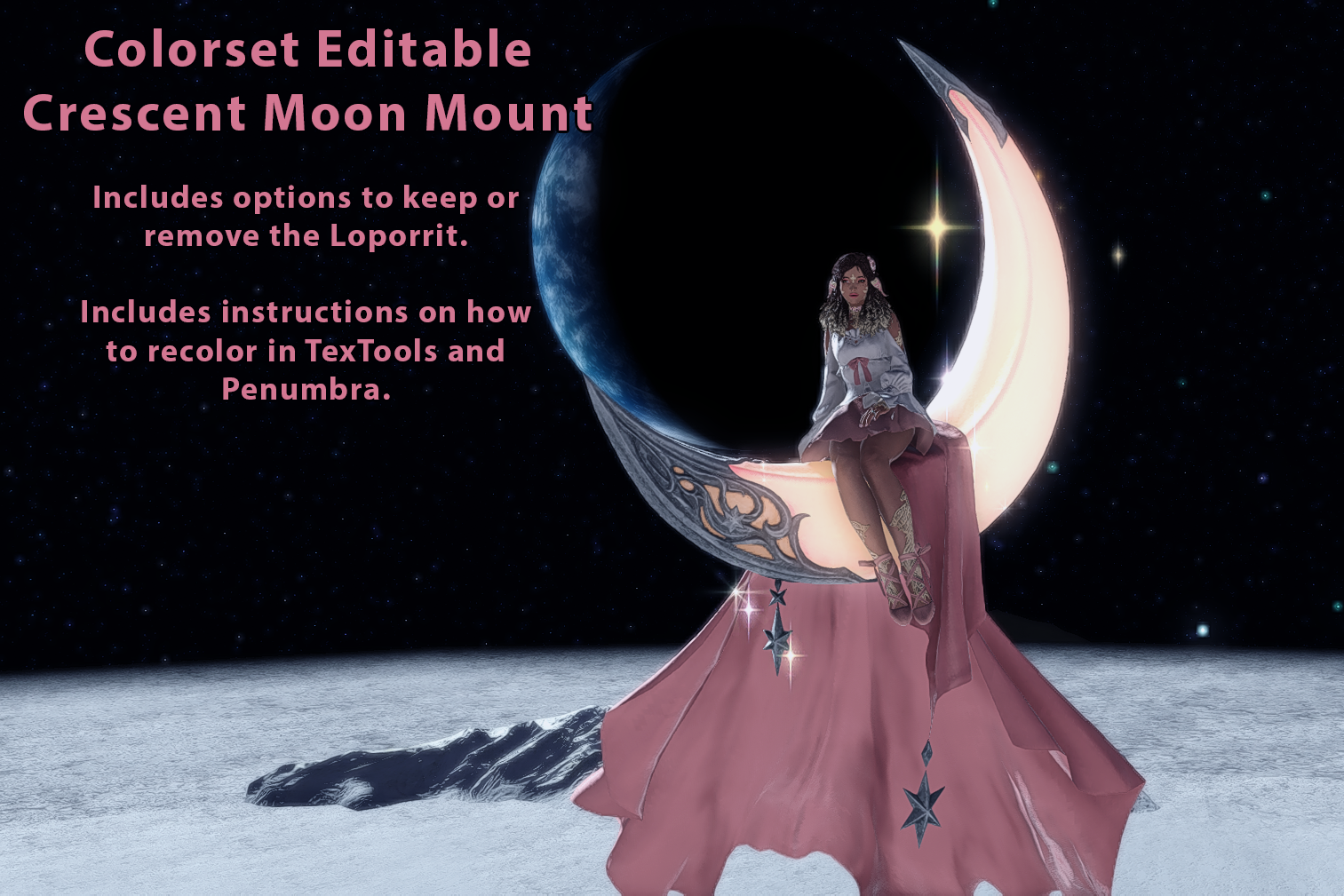 Colorset Editable Crescent Moon Mount (Vanilla Edit) - The Glamour Dresser