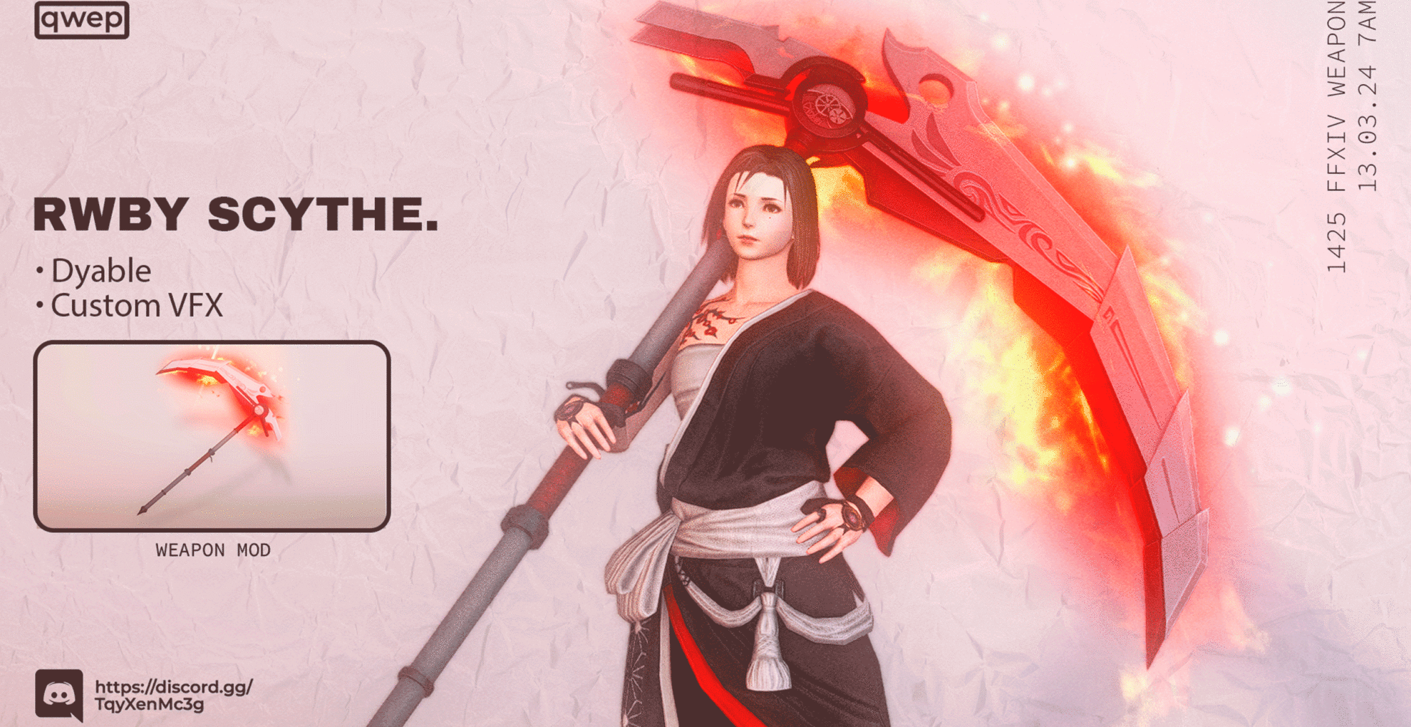 Qrow's RWBY Scythe - The Glamour Dresser : Final Fantasy XIV Mods and More