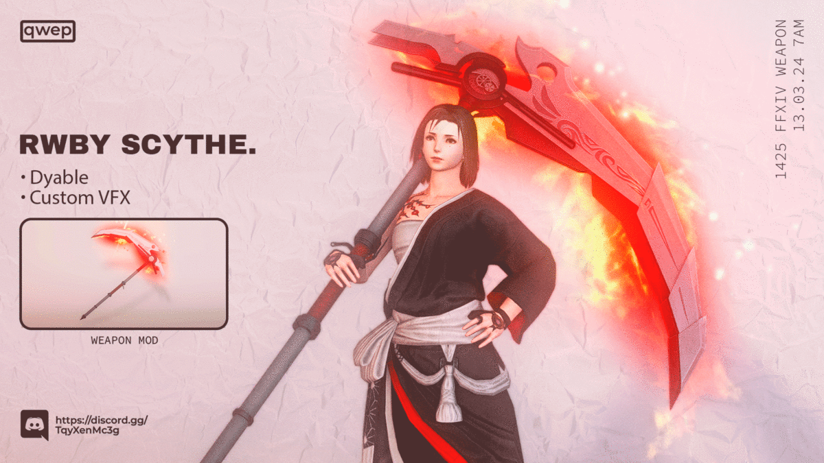 Qrow's RWBY Scythe - The Glamour Dresser : Final Fantasy XIV Mods and More