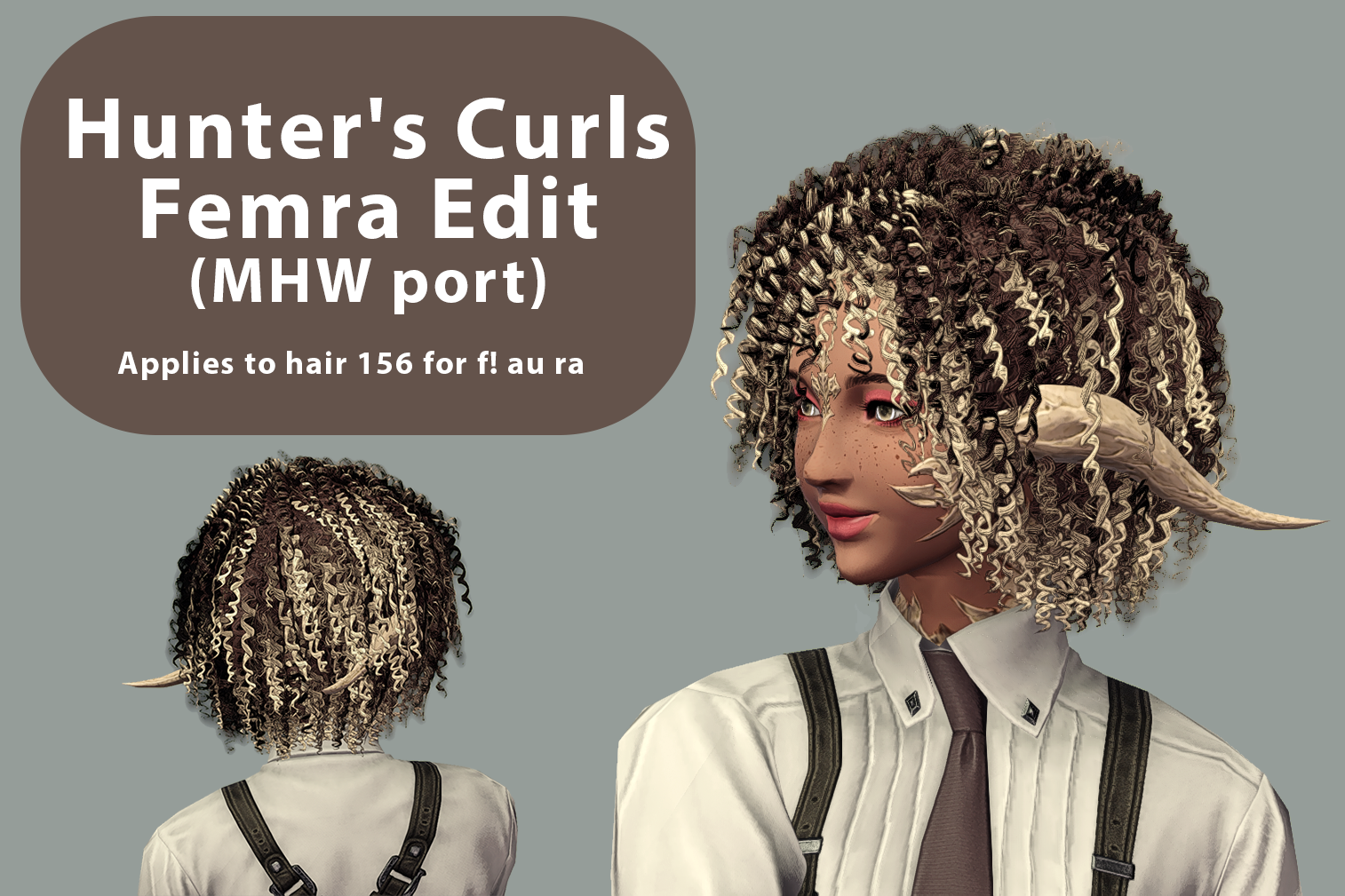 Hunter's Curls Femra Edit (MHW port) - The Glamour Dresser : Final Fantasy XIV Mods and More
