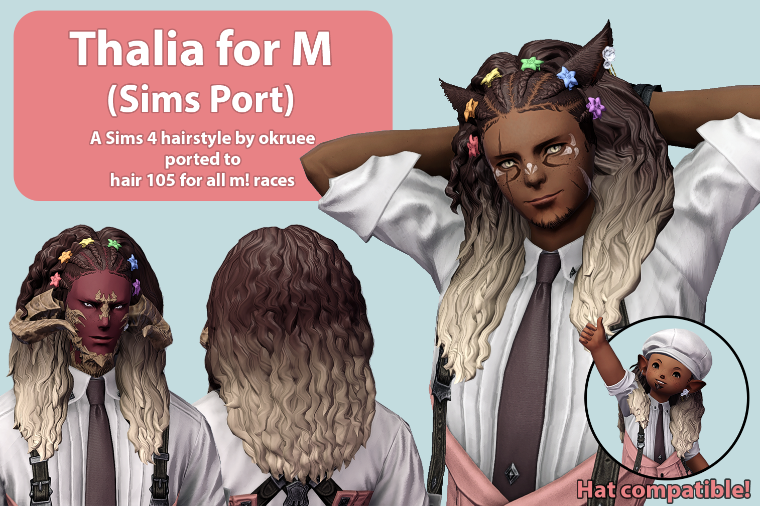 Thalia for M (Sims Port) - The Glamour Dresser : Final Fantasy XIV Mods ...