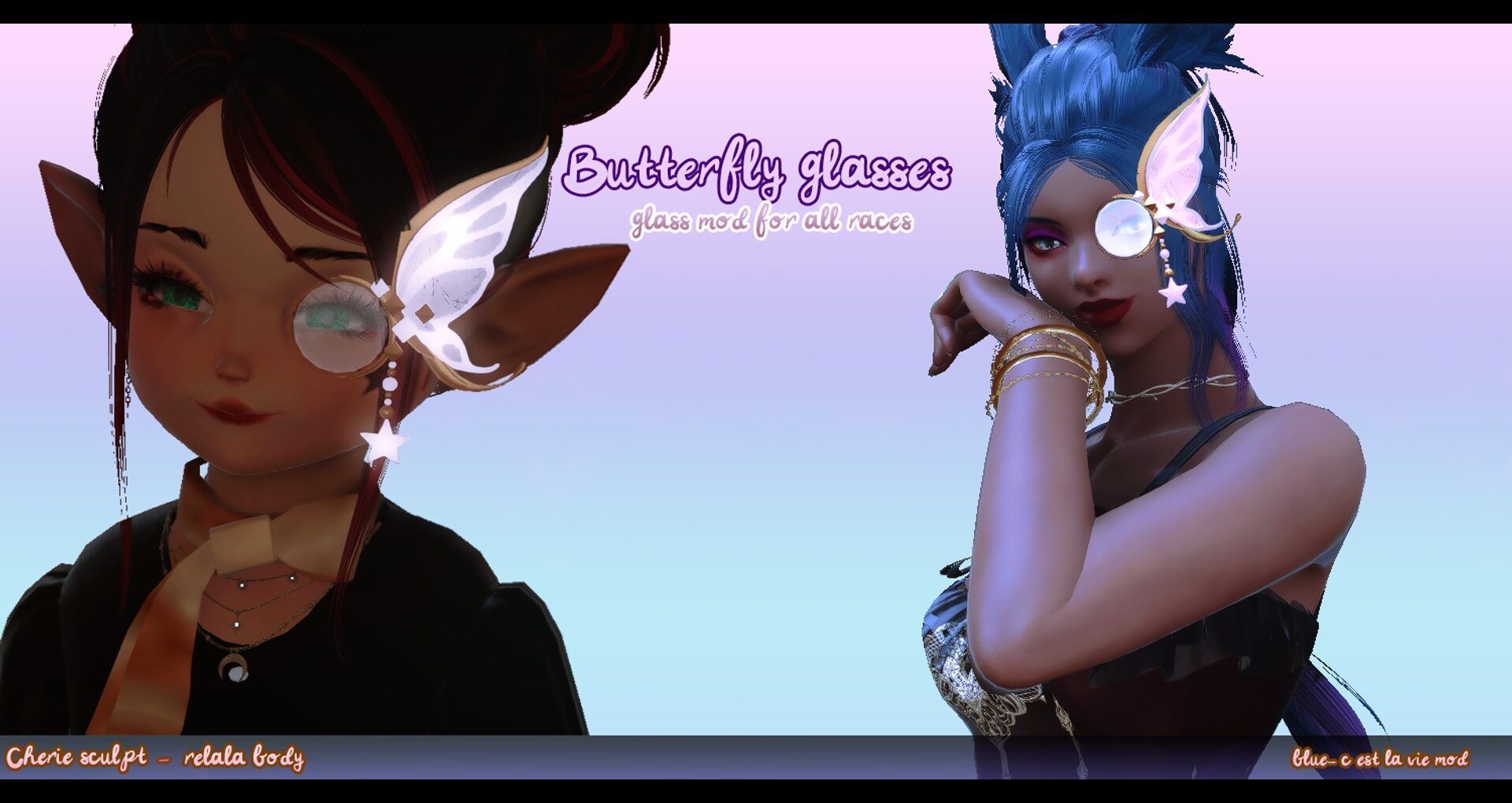 Butterfly glasses - The Glamour Dresser : Final Fantasy XIV Mods and More