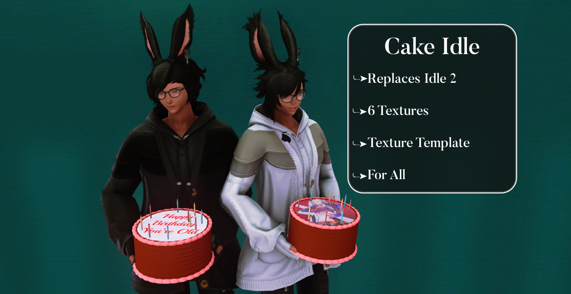 Cake Idle V2 - The Glamour Dresser : Final Fantasy XIV Mods and More