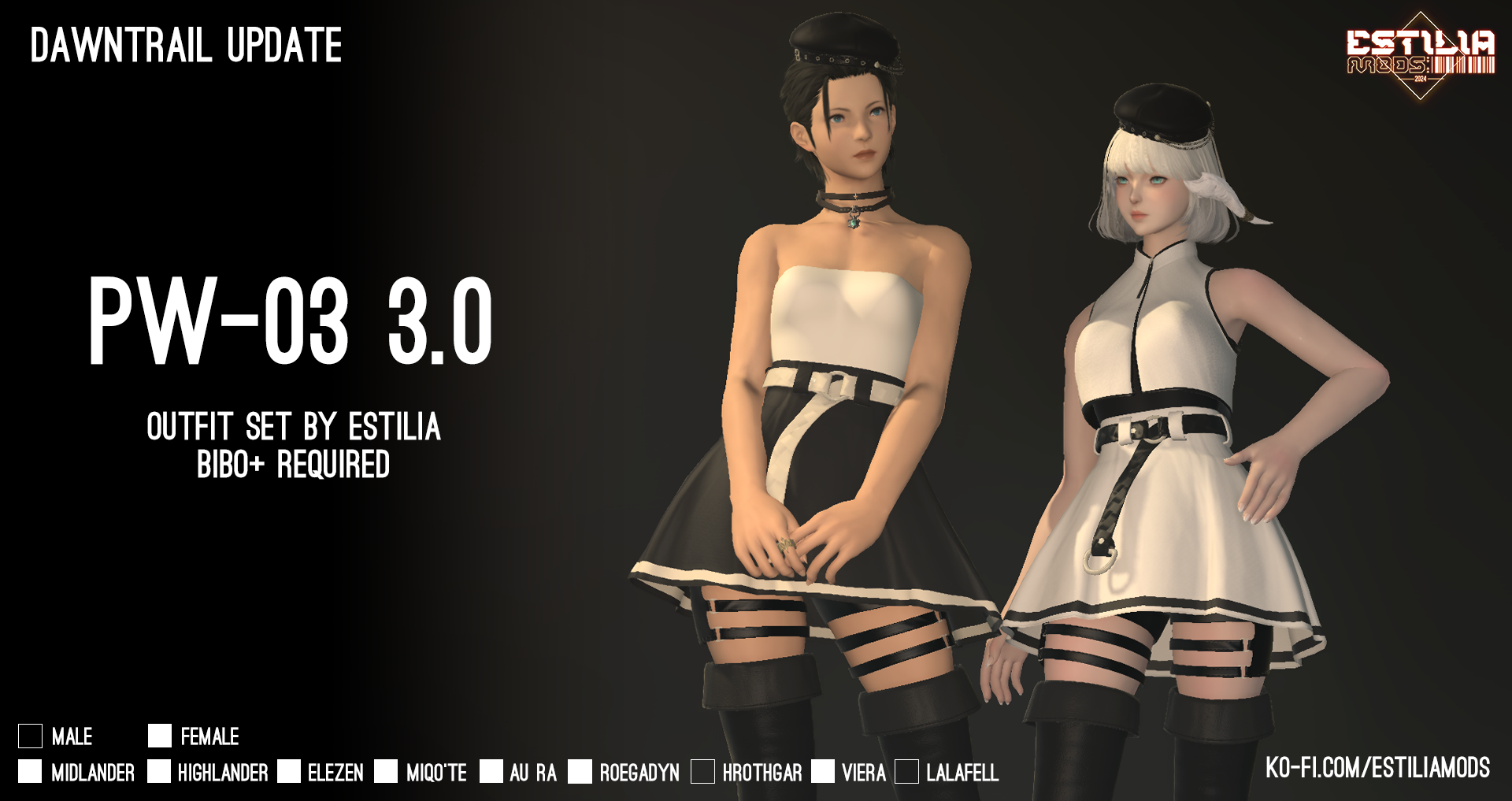 [ESTILIA] Outfit PW-03 F [REWORK] 3.0 [DT-update] - The Glamour Dresser : Final Fantasy XIV Mods ...