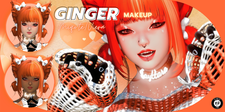 [DT Ready] Ginger [Makeup] [Miqo'te/Viera] - The Glamour Dresser : Final Fantasy XIV Mods and More