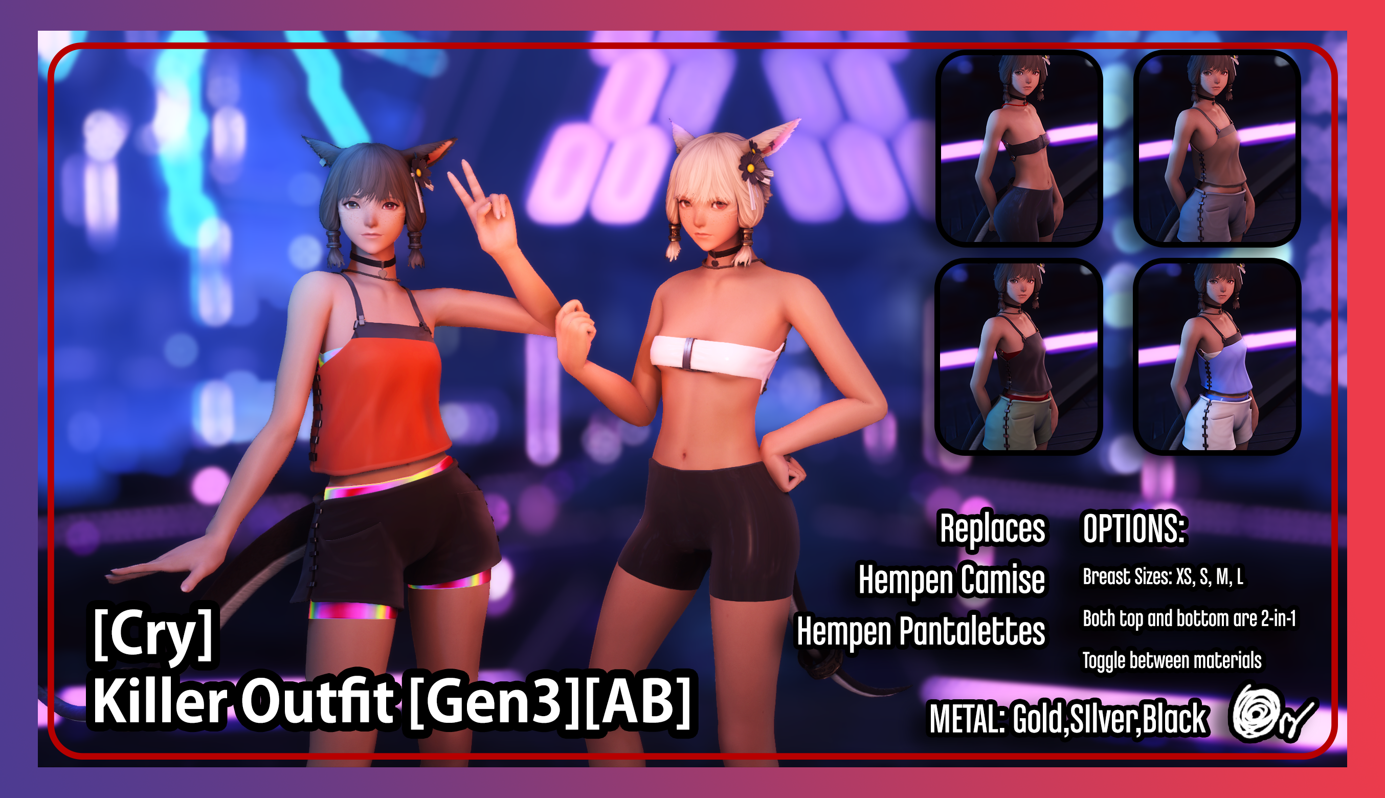 [Cry] Killer Outfit [Gen3][AB][DT] - The Glamour Dresser : Final Fantasy XIV Mods and More