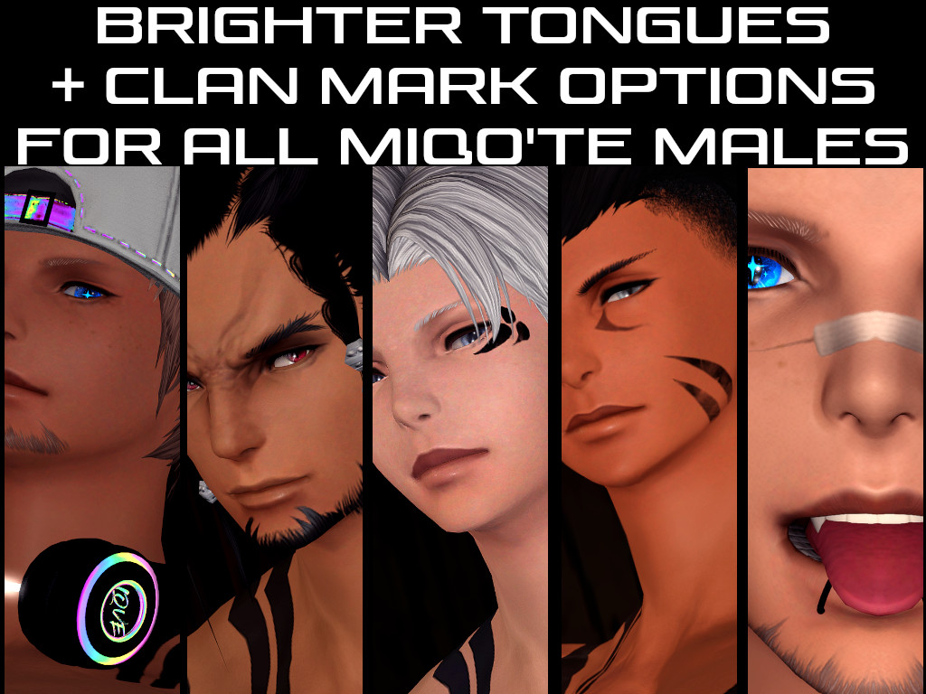 Brighter Tongues + Clan Mark Options for Male Miqo’te – The Glamour Dresser